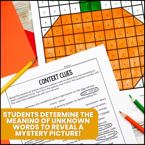Fall Context Clues Color By Number Activities Made By Teachers