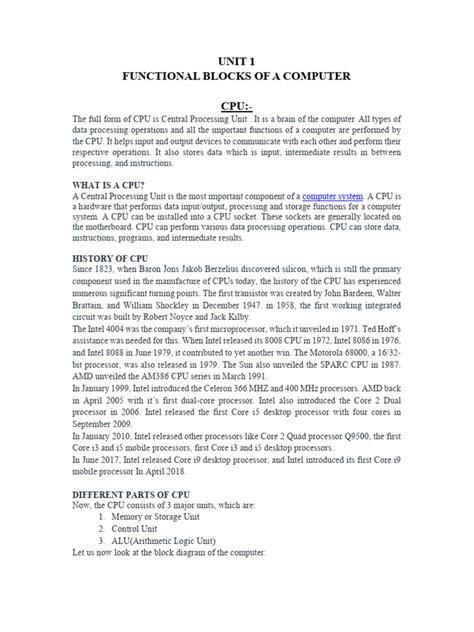 Unit 1 Coa Download Free Pdf Inputoutput Random Access Memory