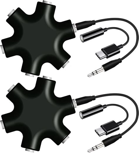 2 Pack Headphone Splitter 3 5mm Multi Headphone Stereo Audio Adapter Audio Earbuds Earphones