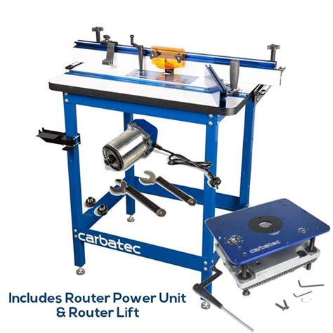 Carbatec Pro Powered Deluxe Router Table Kit With Phenolic Top