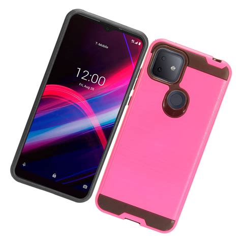 T Mobile Revvl Tcl Revvl Phone Case Brushed Texture Hybrid Shockproof Dual Layer Tpu