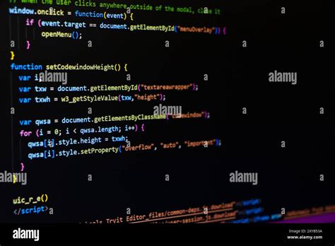 Programming Code Abstract Screen Of Software Developer Computer Script Stock Photo Alamy
