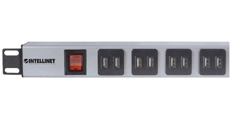 Intellinet 19 Rackmount 16 Port Usb A Power Distribution Unit Cee 7 7 With Overload