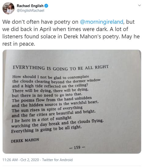 His Legacy Is Immense Irish Poet Derek Mahon Has Died Aged 78
