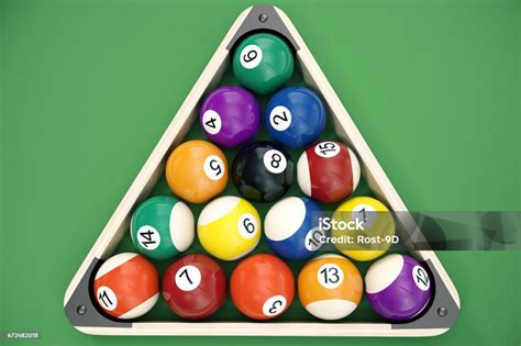 3d 그림 위에 평면도에서 본 삼각형에서 배열 하는 당구 공 스 누 커 수영장 게임 당구 개념 1에 대한 스톡 사진 및 기타 이미지 Istock