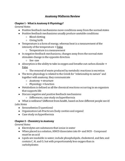 Anatomy Midterm Review Anatomy Midterm Review Chapter What Is Anatomy Physiology Studocu