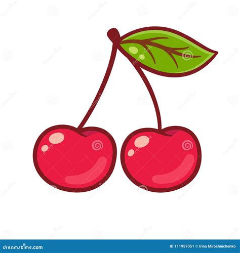 Cartoon Cherry Drawing Stock Vector Illustration Of Isolated 111957051