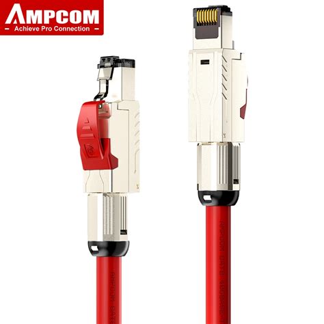 Ampcom Cat8 Cat7 Cat6a Ethernet Patch Cable S Ftp 22awg 40gbps Screened Solid Cable Support