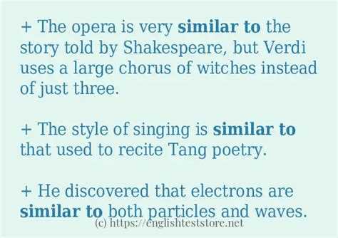Example Uses In Sentence Of Similar To EnglishTestStore Blog