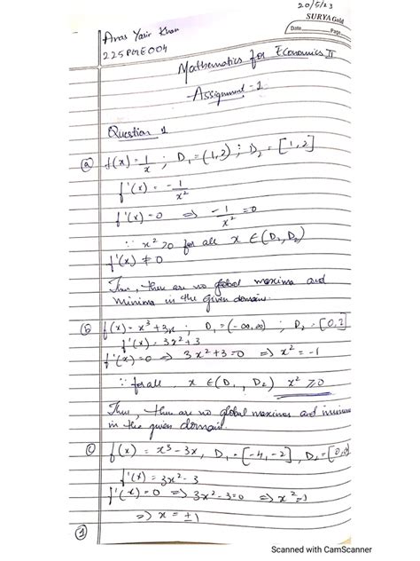 Mathematical Economics 2 Assignment Pdf