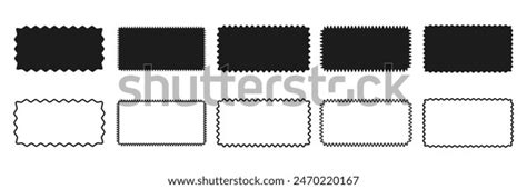 Rectangular Frame Borders Zigzag Wavy Edges Stock Vector Royalty Free 2470220167 Shutterstock