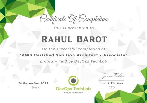 Successfully Completed Aws Amazon Web Services Certified Solution… Rahul Barot