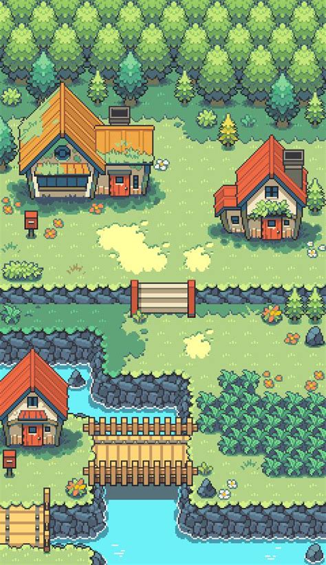 RPGmaker Tileset Commission Banana Toast Pixel Art Landscape Pixel Art Tutorial Pixel Art
