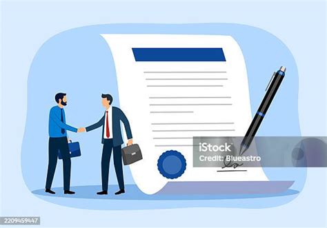 고용 계약서 서명이 있는 기업 파트너십 문서 신입 사원 서명 계약서 법률 서류 채용 문서 개념 계약서로 사업가와 악수 경영자에 대한 스톡 벡터 아트 및 기타 이미지 Istock