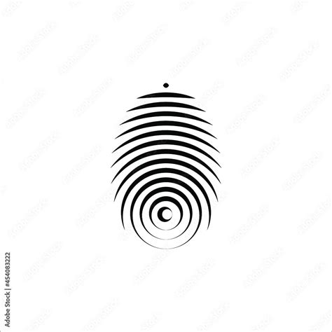 Fingerprint Sign Icon Digital Security Authentication Concept On White Background Color