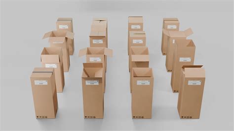 Cube Tall Cardboard Box Rigged And Fully Customizable 3d Model By 3dpolyforge
