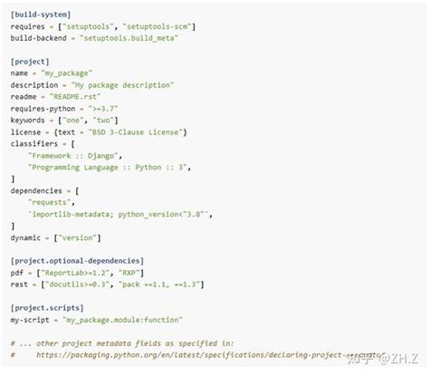 基于pyproject toml的包管理setuptools 知乎