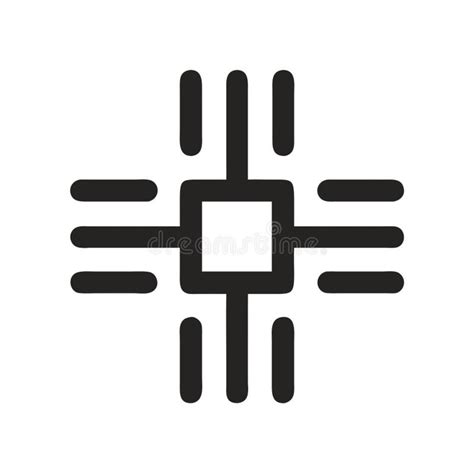 Abstract Electronic Circuit Element Icon Vector Design Generative Ai Stock Vector