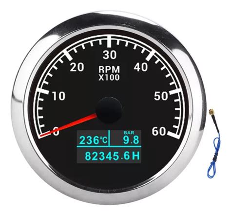 Tacómetro Negro 3 En 1 6000 Rpm Tacómetro De Temperatura D Cuotas