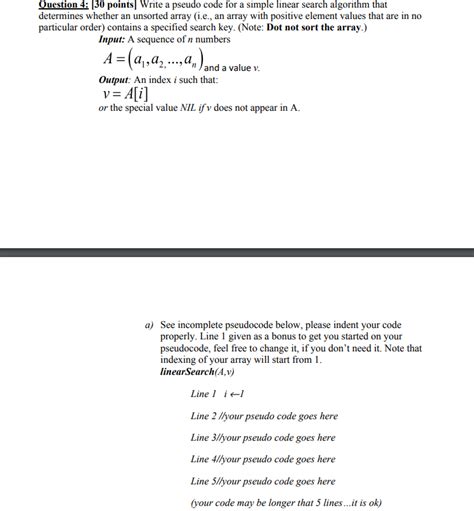 Solved Question Points Write A Pseudo Code For A Chegg Com
