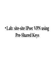 Lab IPsec Site To Site VPN Using Pre Shared Key S Gs Pptx Lab Site Site IPsec VPN Using