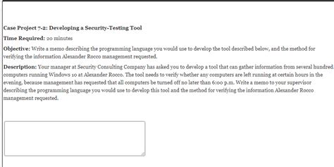 Solved Case Project 7 2 Developing A Security Testing Tool