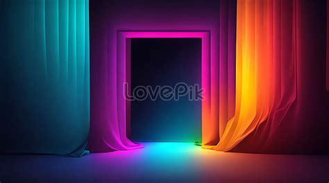 밝은 직선 네온 불빛 기술 배경 이미지 Hd 밝은 똑바로 윤곽 배경 사진 무료 다운로드 Lovepik