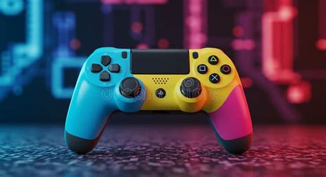 Gaming Controller With A Vibrant Design Featuring A Split Color Scheme