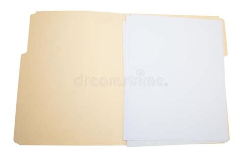 Open Folder A Brown Folder Open With Blank Pages Isolated In White
