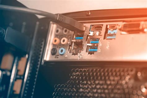 Desktop Computer Connection Ports Stock Photo Image Of Rear White 124841338