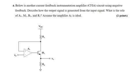 Solved 4 Below Is Another Current Feedback Instrumentation