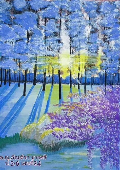 🎨ผลงานนักเรียนจากการเรียนออนไลน์ ชั้นประถมศึกษาปีที่ 5 เรื่อง “วรรณะสีอุ่นและวรรณสีเย็น” ชื่นชม