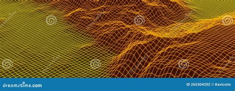 3d Grid Neon Topography Gradient Mesh Terrain Stock Illustration Illustration Of Black Area