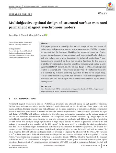 pdf multiobjective optimal design of saturated surface‐mounted