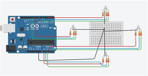 Arduino Traffic Light Controller Using Rbg Led 4 Way 3 Steps Instructables