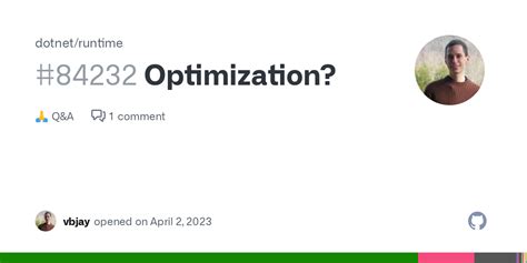 Optimization · Dotnet Runtime · Discussion 84232 · Github