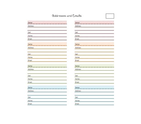 Printable Name And Address Forms Printable Forms Free Online