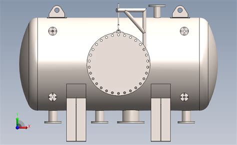 卧式压力容器 SOLIDWORKS 2015 模型图纸下载 懒石网