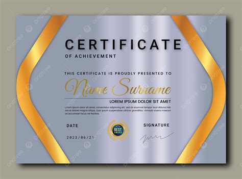 Silver And Golden Combination Certificate Design Template Download On