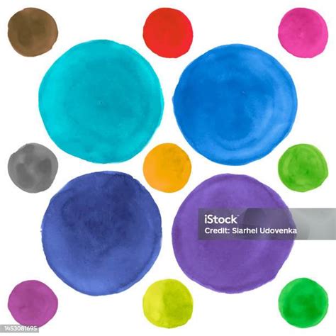 벡터 수채화 원입니다 그래픽 얼룩 그리기 종이에 예술 얼룩 브러시 스트로크 수채화 원 원형 0명에 대한 스톡 벡터 아트 및 기타 이미지 Istock