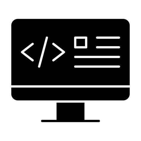 Web Coding Glyph Icon Vector Art At Vecteezy