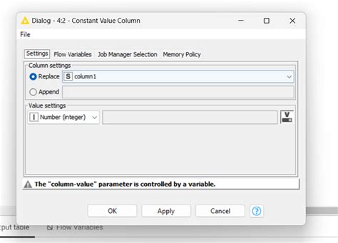 Constant Value Column Int Variable To Int Column Type Causing Error
