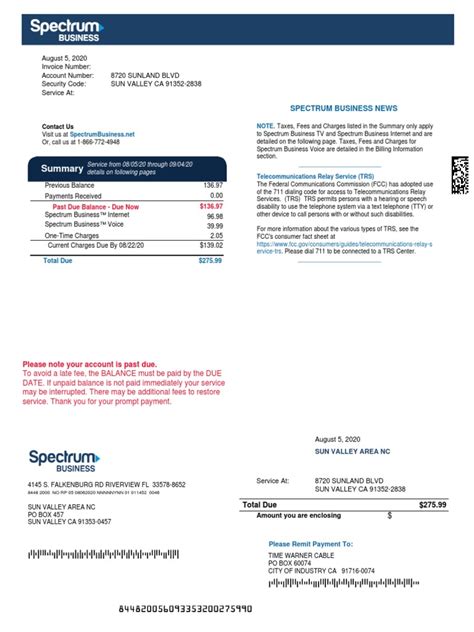 Spectrum Bill Pdf Fee Cheque