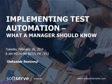 Implementing Test Automation What A Manager Should Know Pptx Web Development Internet