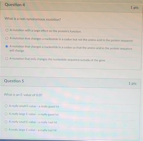 Solved What Is A Non Synonymous Mutation A Mutation With A