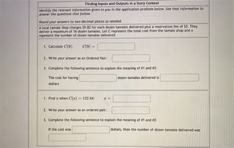 Solved Finding Inputs And Outputs In A Story Context