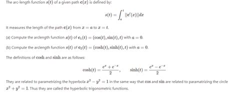 The Definitions Of Cosh ﻿and Sinh Are As