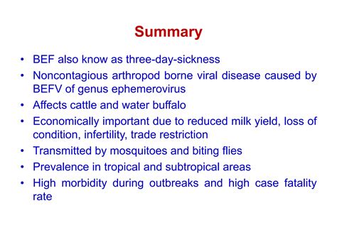 Bovine Ephemeral Fever Three Day Sickness Pptx