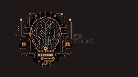 Bulb Like Robotic Human Brain With Detailed Circuits Concept Art Of Artificial Intelligence