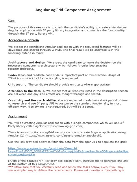 Angular Test Assignment Pdf Application Programming Interface